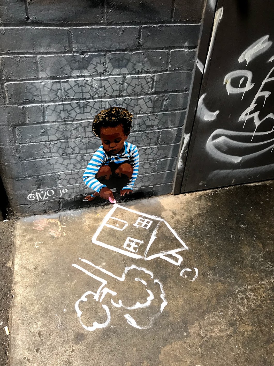 Melbourne street art kid drawing – The Diversity of Classic Rock
